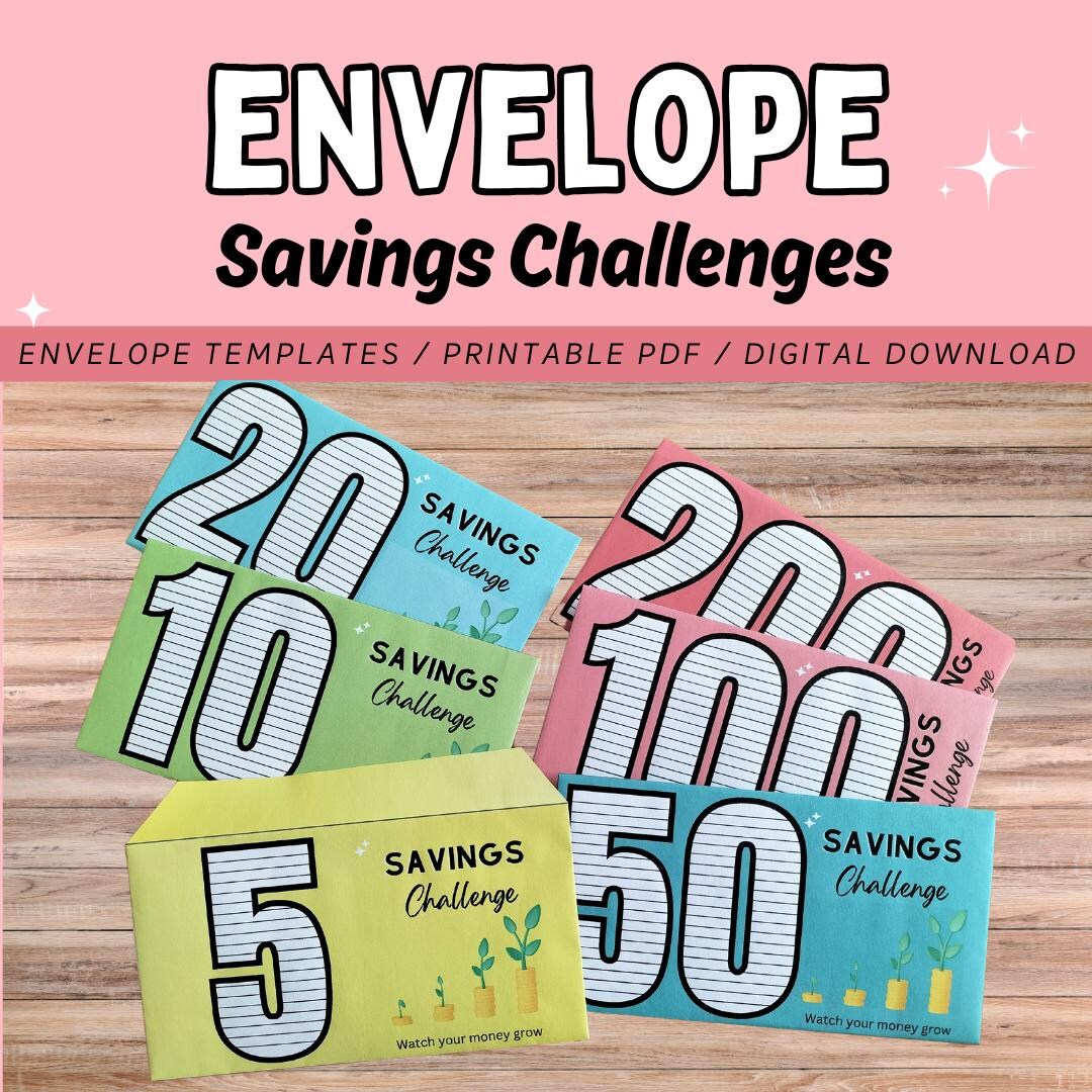 Envelope Savings Challenges / Printable Envelope Templates - Etsy