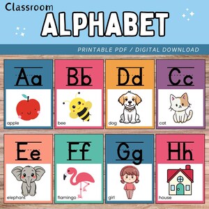 Alphabet Posters Set A-Z / Classroom Decor (printable PDF) - Etsy