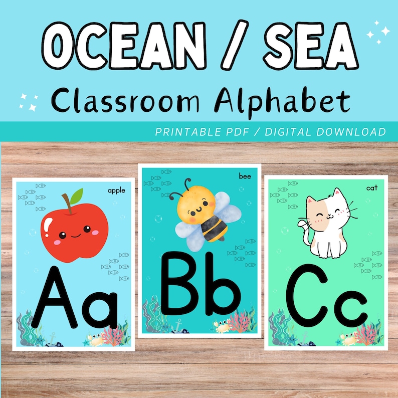 Ocean Alphabet Posters / Sea Classroom Décor Printables - Etsy
