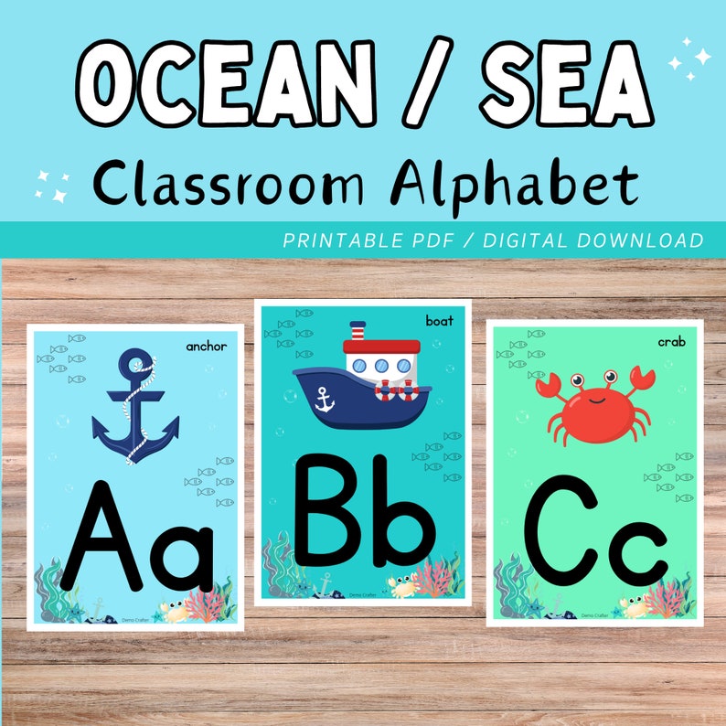 Ocean Alphabet Posters / Sea Classroom Décor Printables - Etsy