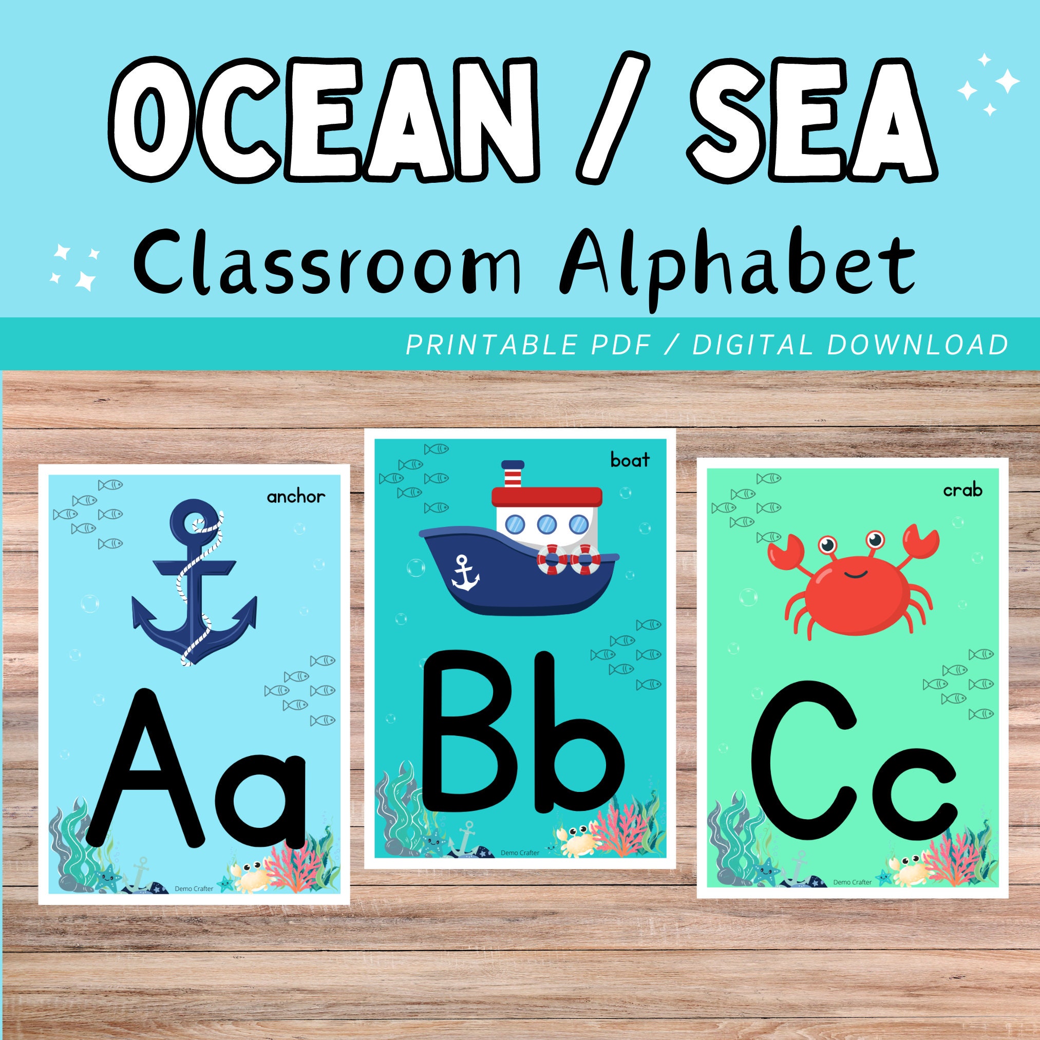 Ocean Alphabet Posters / Sea Classroom Décor Printables - Etsy