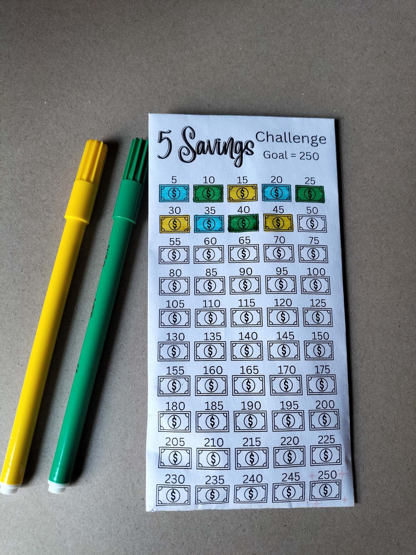 Savings Challenge Envelopes - Printable Download - Etsy