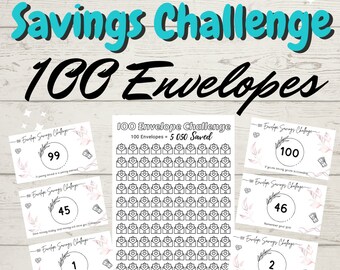 Printable 100 Envelope Challenge Bundle, Savings Challenge, Savings Tracker, Money Savings ...