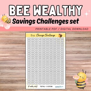 Bee Wealthy Savings Challenges Set / Money Saving / Digital Download ...