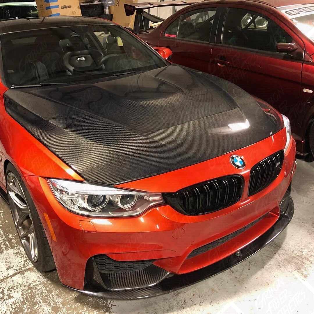 BMW F80 M3 F83 F82 M4 Dry Carbon Fiber GTS Style Hood Bonnet 2014 2020 ...