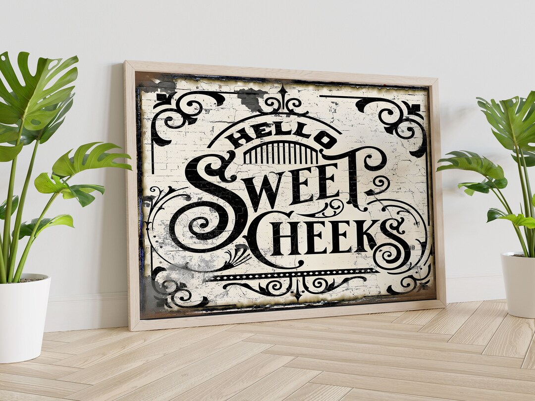Hello Sweet Cheeks Bathroom Sign, Modern Farmhouse Wall Decor, Bathroom ...