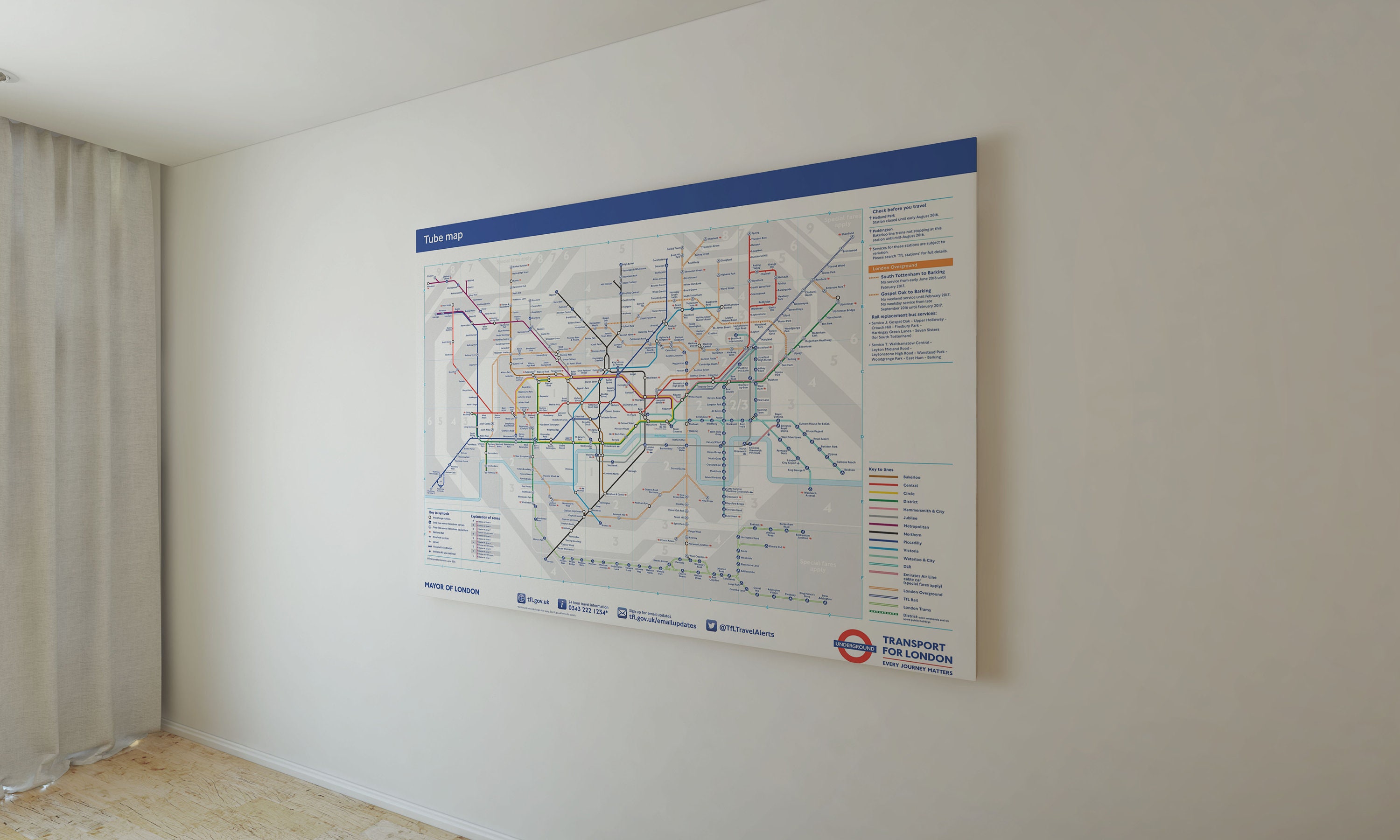 London Underground Tube Map Large Poster Art Print Home & - Etsy