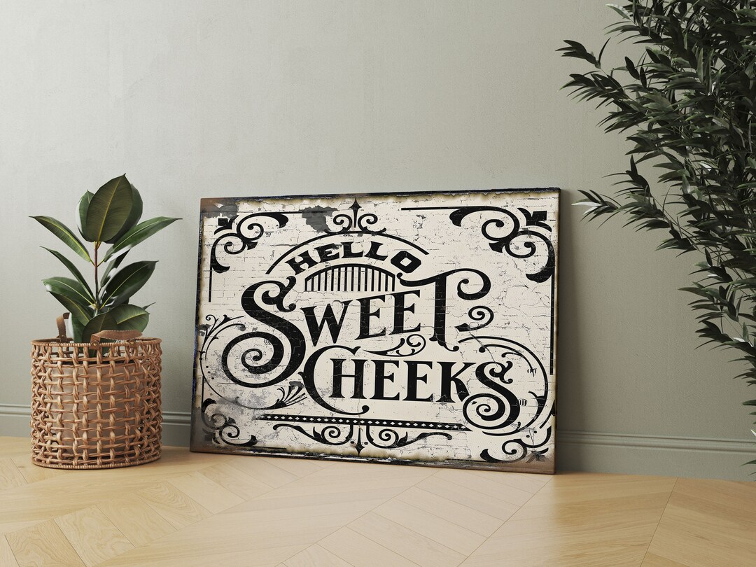 Hello Sweet Cheeks Bathroom Sign, Modern Farmhouse Wall Decor, Bathroom ...