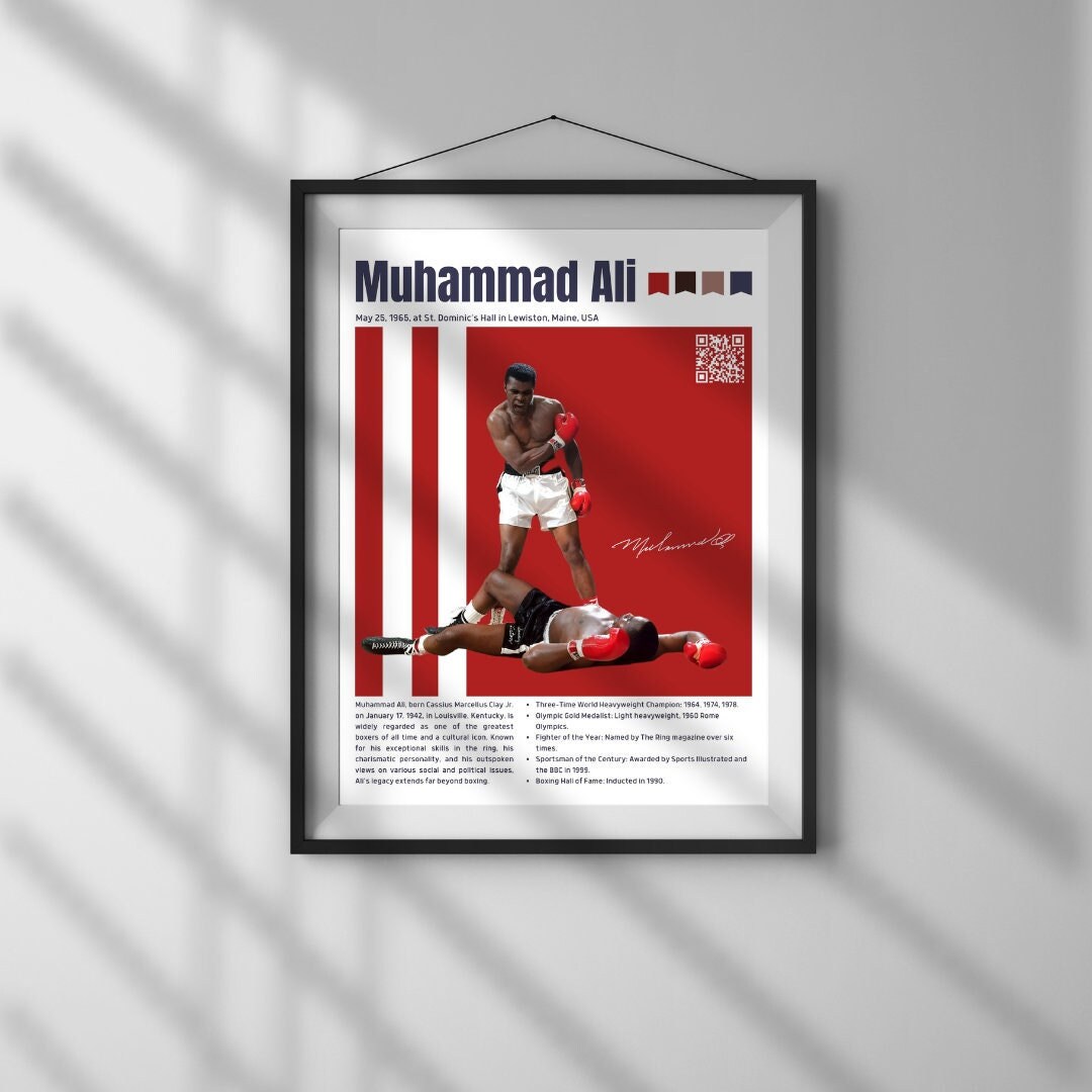 Muhammad Ali Poster, Boxing Poster, Sport Poster, Motivational Poster, Boxing Gift, Boxing Wall ...