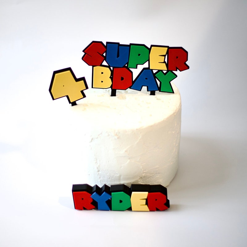 Mario Number Cake Topper - Etsy