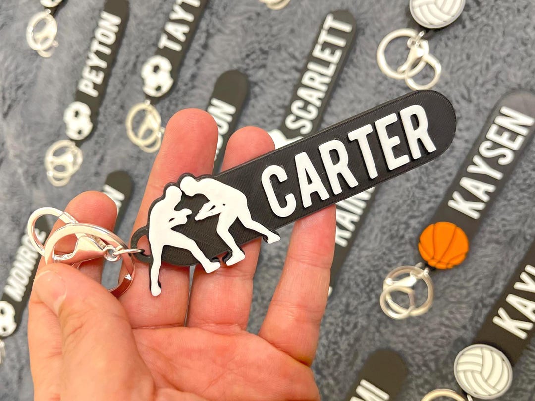 Custom Wrestling Keychain: 3D Printed Personalized Name Tag - Etsy