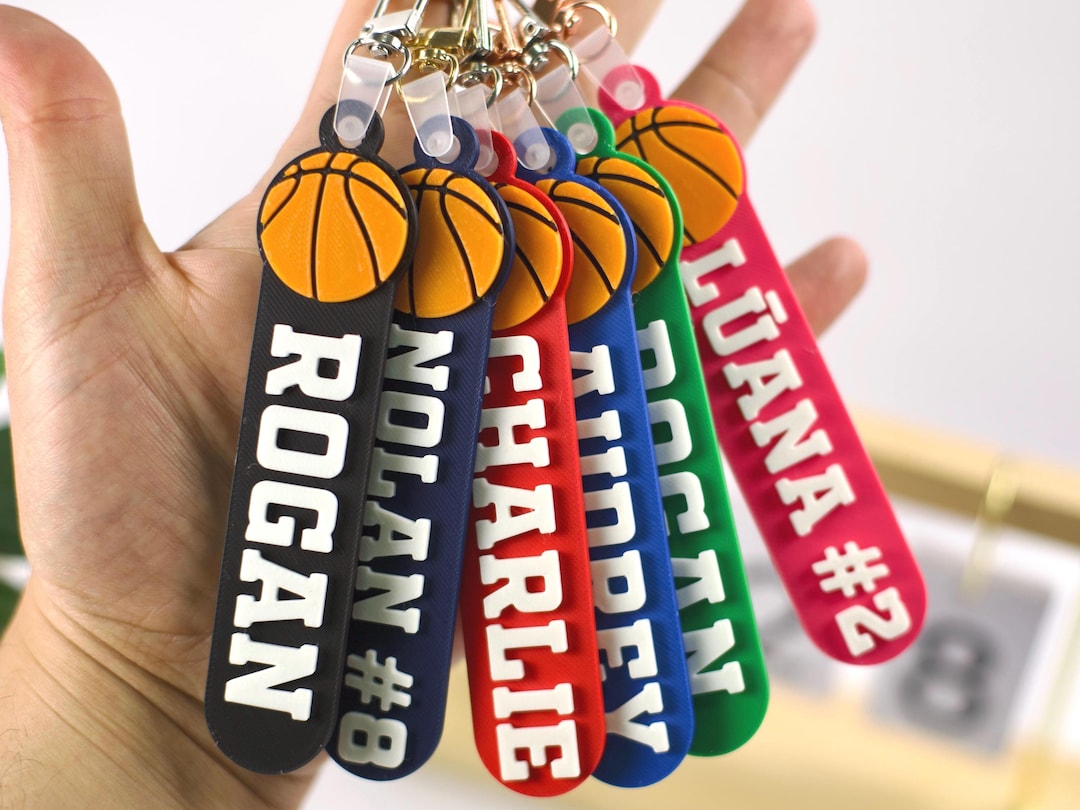 Sport Basketball Bag Tag: Custom 3D Printed Personalized Keychain ...