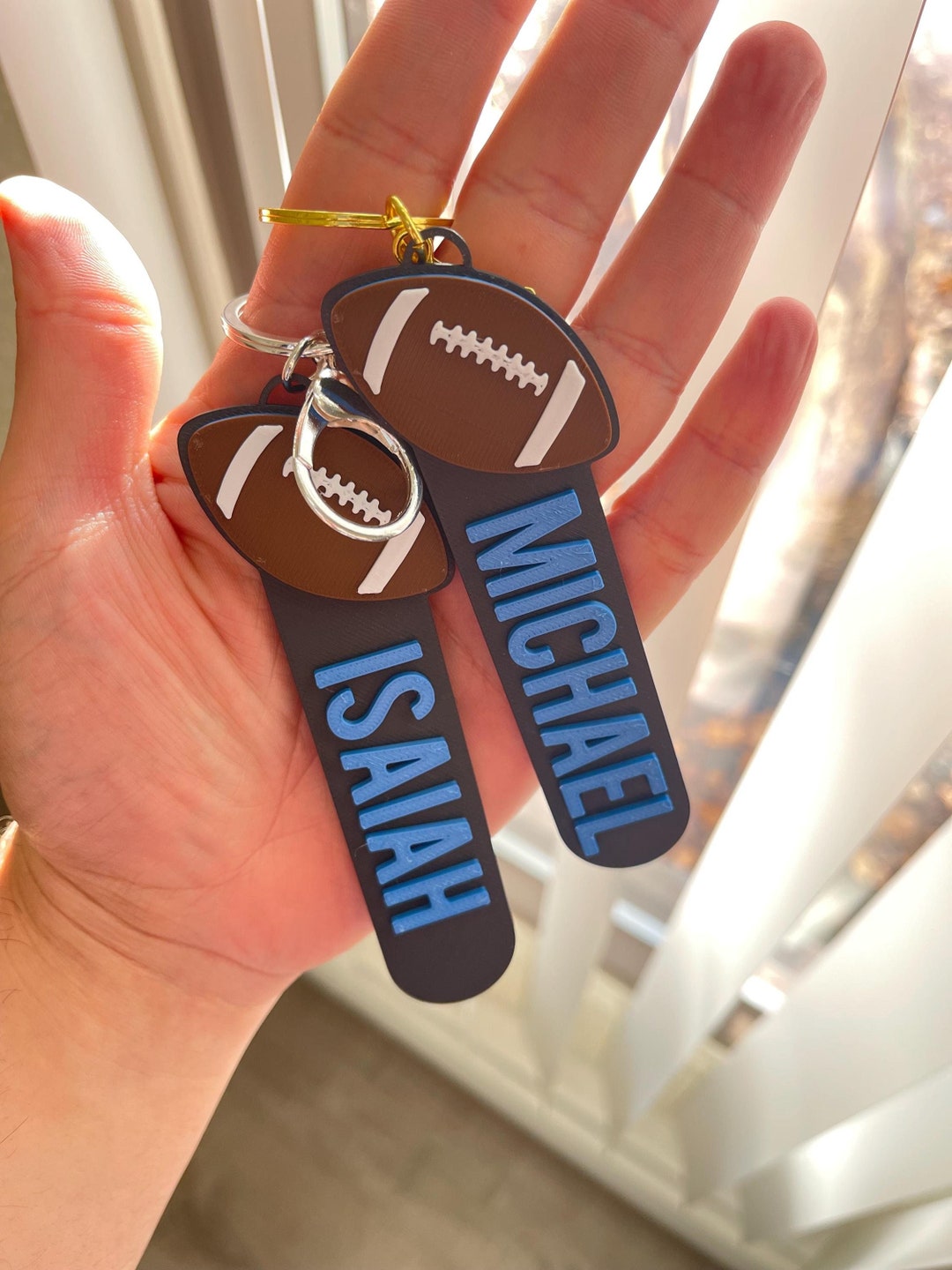 Personalized Football Bag Tag: 3D Printed Custom Keychain - Etsy