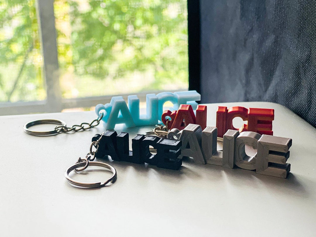 Personalized 3D Printed Name Keychain: Party Favor, School Bag Tag - Etsy