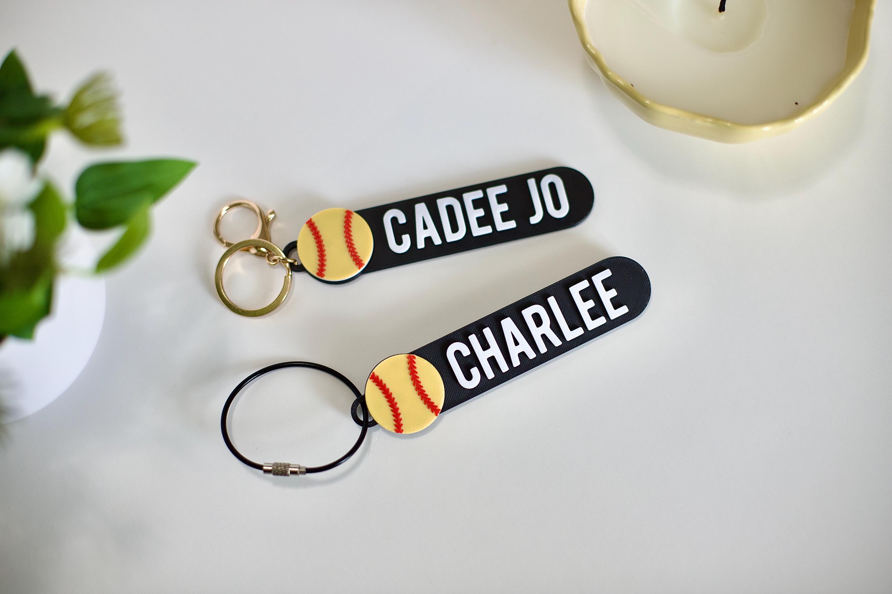 Custom 3D Printed Softball Keychain: Personalized Backpack Tag - Etsy