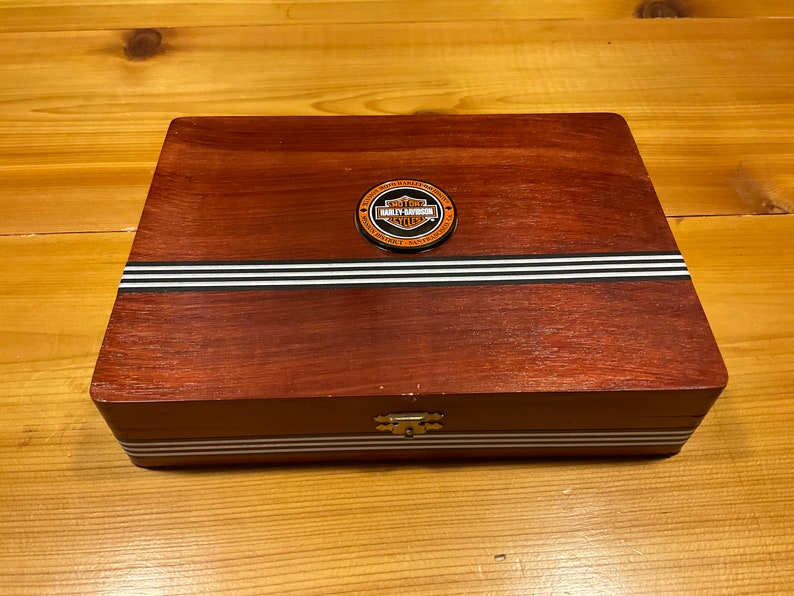 Harley Time Solid Wood Custom Cigar Storage Keepsake Memory Box With ...