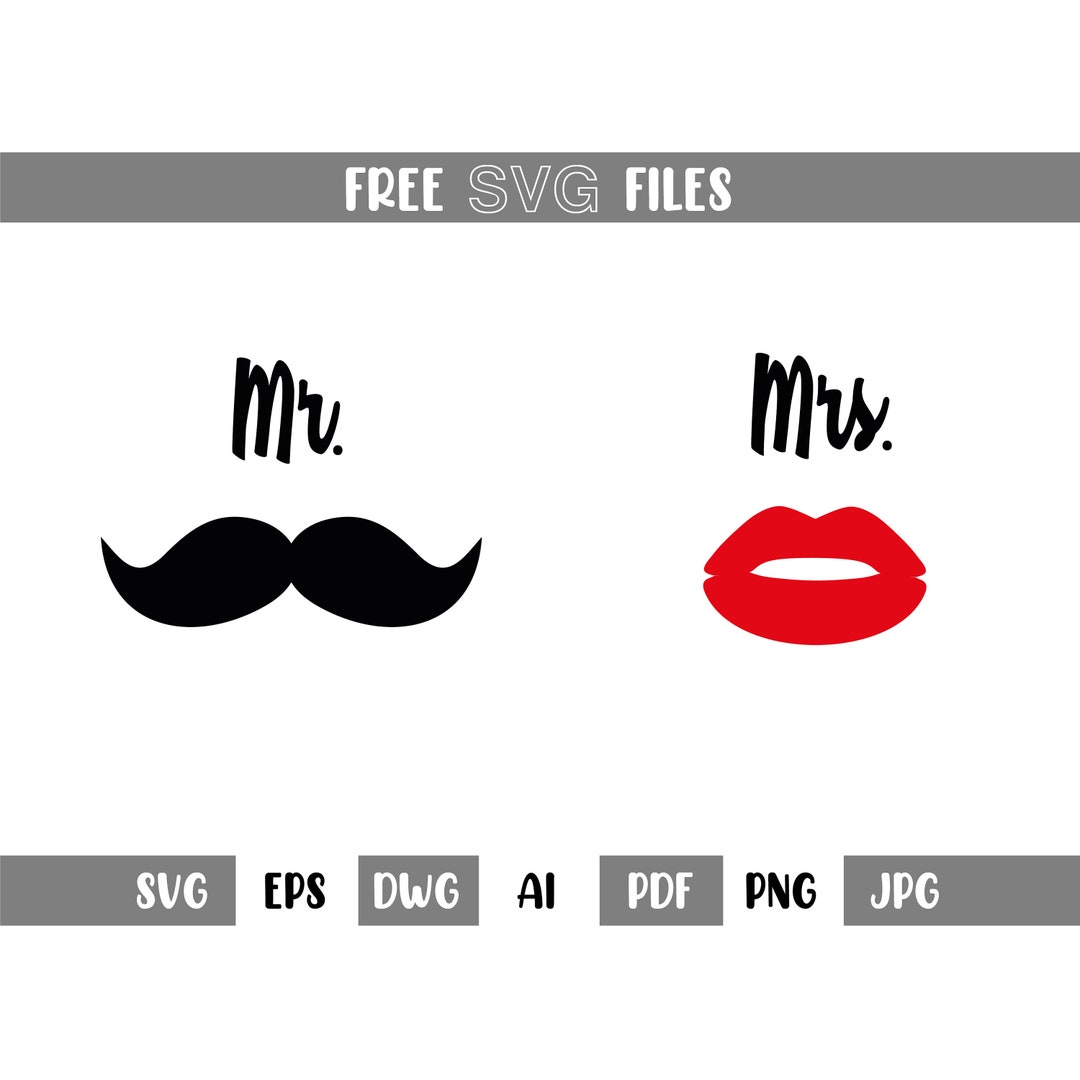 Mr & Mrs Cut File - Retro Valentines SVG - Instant Digital Download ...
