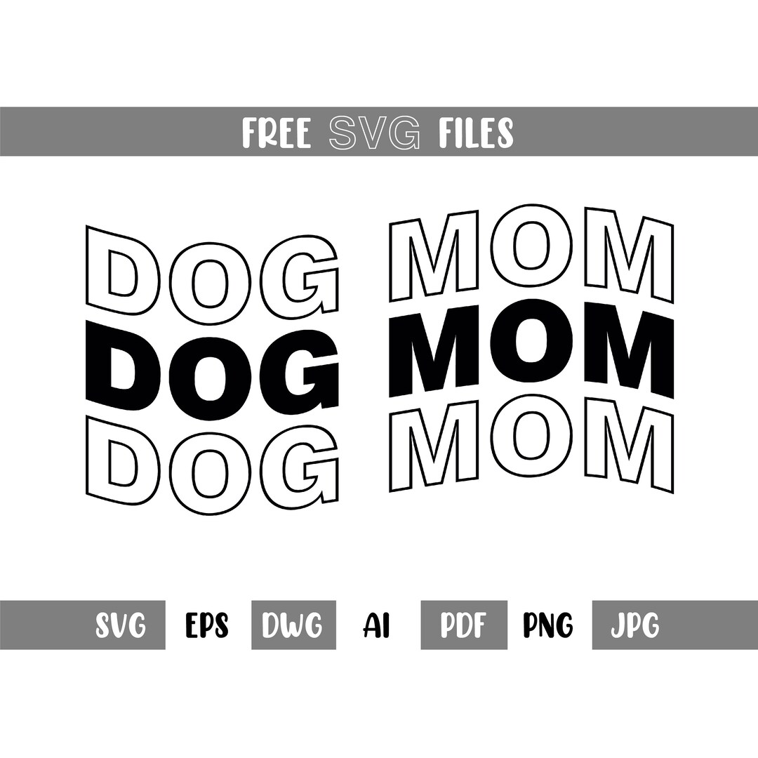 DOG MOM, Rainbow Dog Mom, Printable Black and Colorful SVG - Instant ...