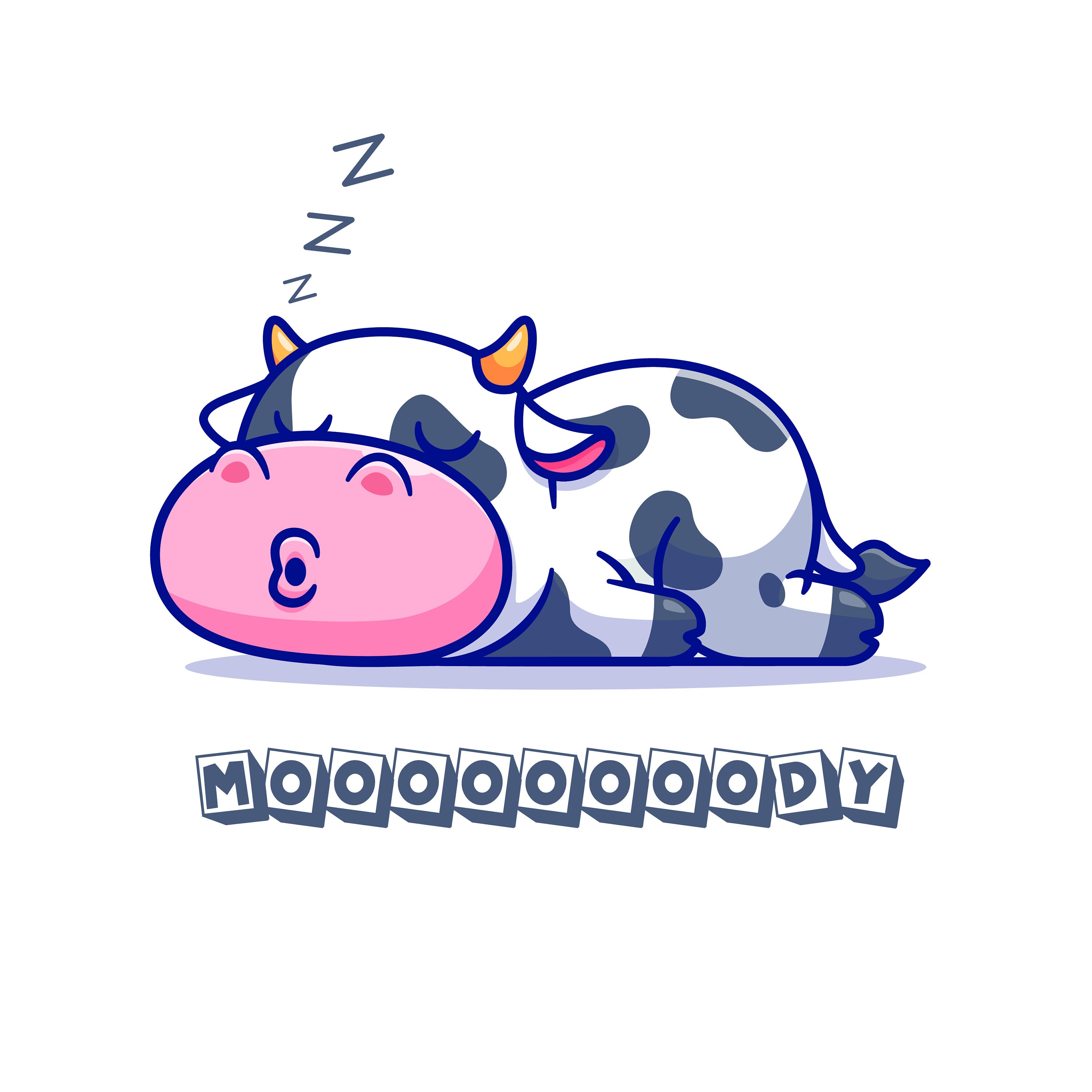 Moody SVG, Cow SVG, Sleepy Cow SVG, Instant Digital Download Svg, Dwg ...