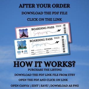 Editable Boarding Pass Template, Canva Boarding Pass, Printable ...