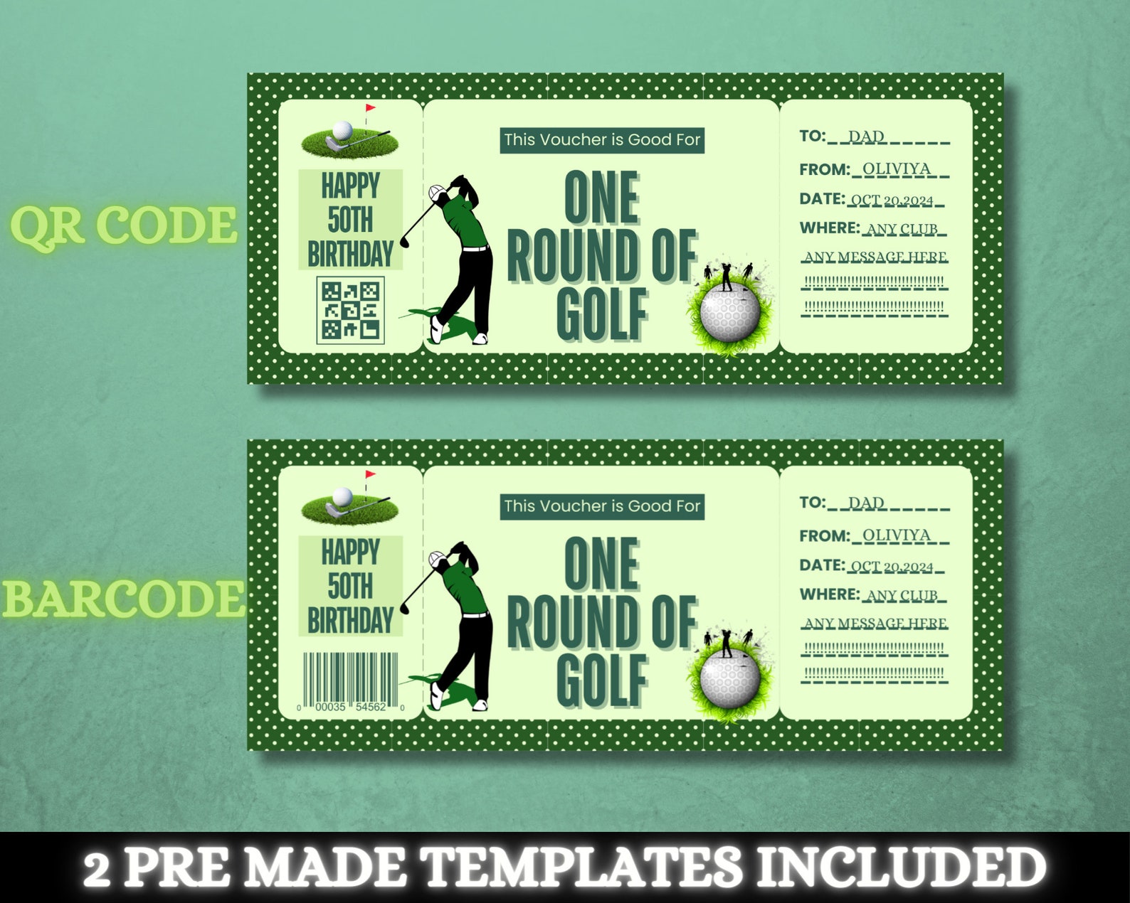 Golf Ticket, Surprise Golf Ticket Gift, Surprise Trip, Gift Voucher ...