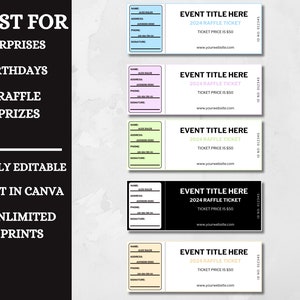 Editable Raffle Ticket, Event Raffle Ticket, Customizable Raffle Ticket ...