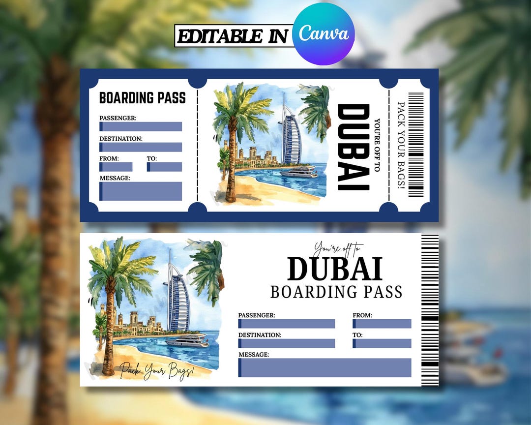 Dubai, UAE Trip Surprise Gift Ticket - You're Going to DUBAI ...