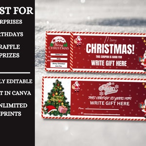 Christmas Coupon Template I Editable Canva Template, Printable ...