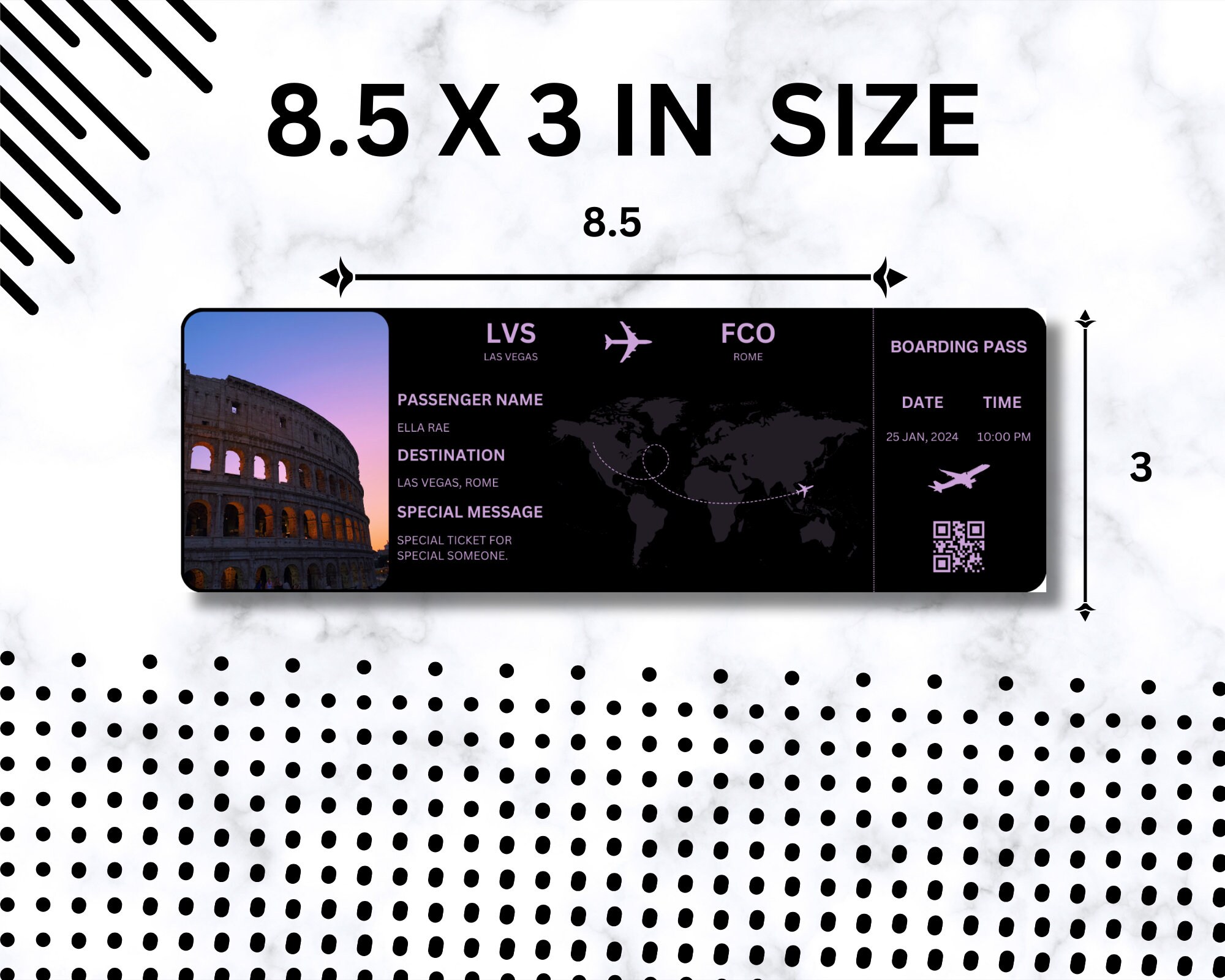 Editable Boarding Pass Template, Canva Boarding Pass, Customizable ...