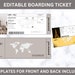 Editable Boarding Pass Template, Printable Airline Ticket, Canva ...