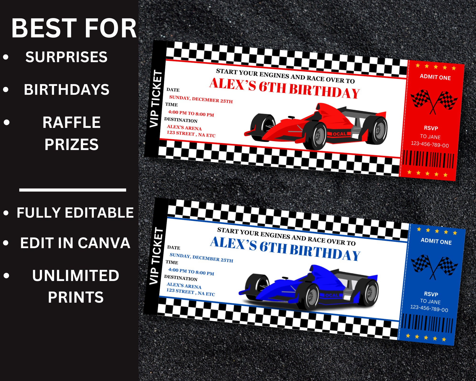 Car Racing Birthday Invitation to Edit, Download and Print With Free ID ...