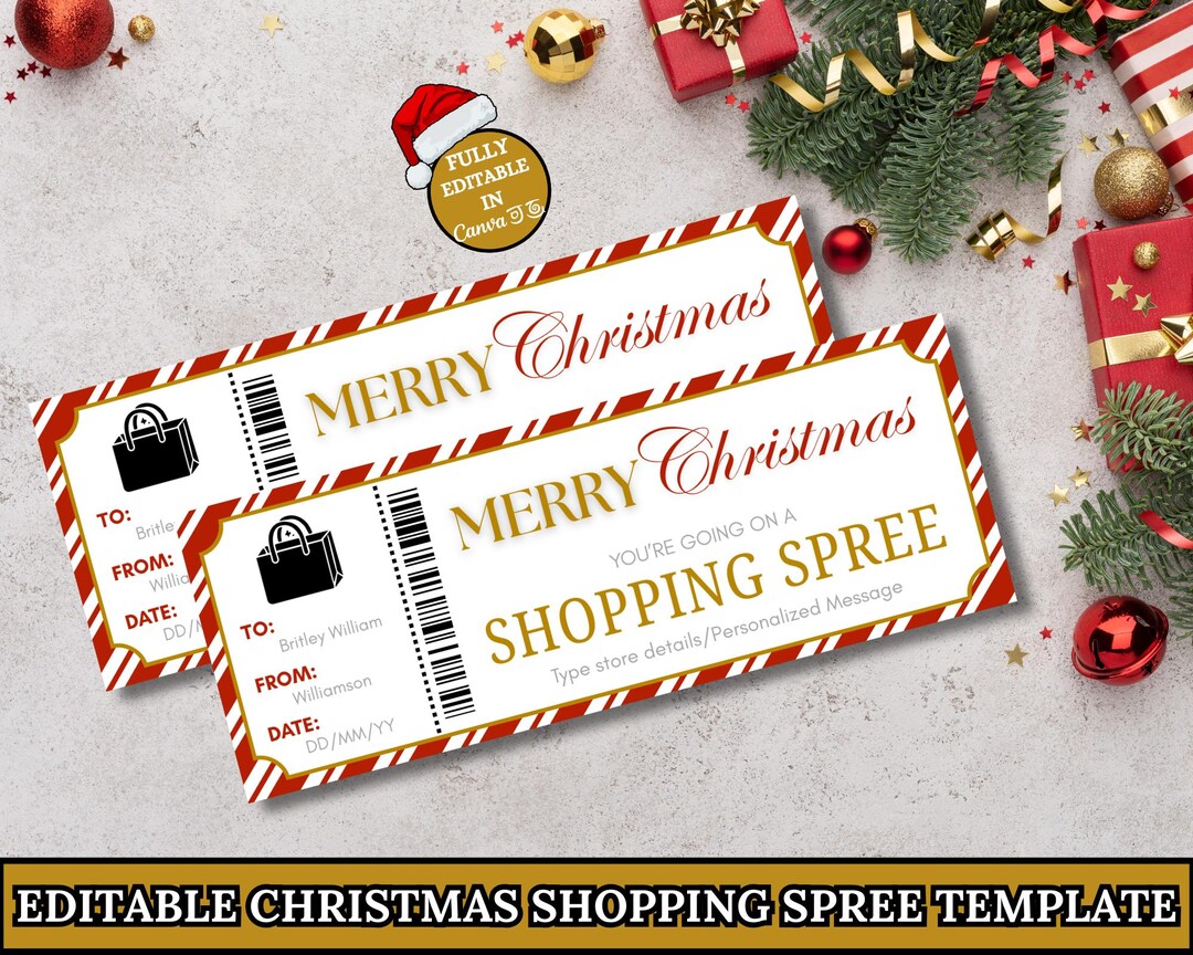 Christmas Shopping Spree Trip Ticket | Shopping Spree Gift Card ...
