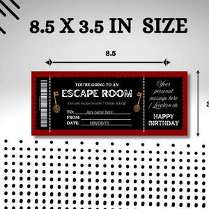 Editable Escape Room Last Minute Printable Gift Voucher for Instant ...