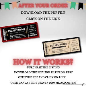 Editable Escape Room Last Minute Printable Gift Voucher for Instant ...
