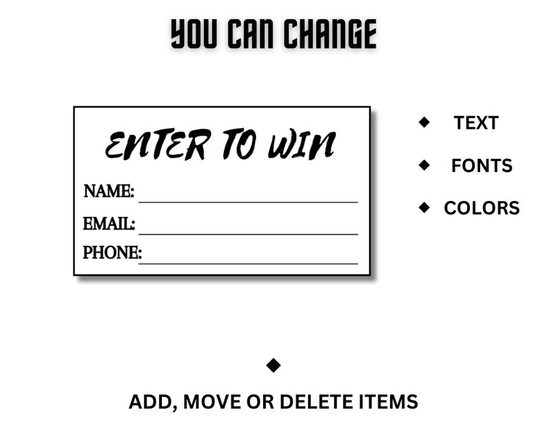 Printable Raffle Tickets Enter to Win Tickets Printable - Etsy