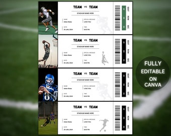 Editable Sports Ticket Template, DIY Sporting Ticket, Custom Sports ...