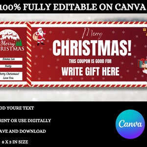 Christmas Coupon Template I Editable Canva Template, Printable ...