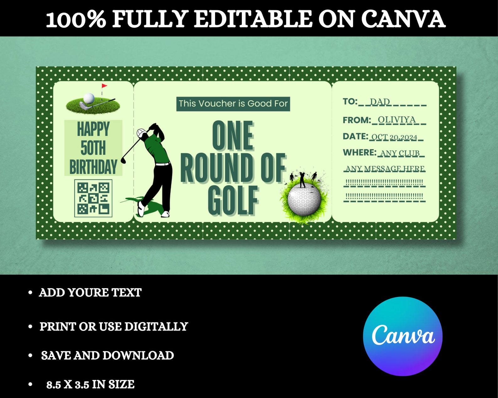Golf Ticket, Surprise Golf Ticket Gift, Surprise Trip, Gift Voucher ...