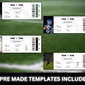 Editable Sports Ticket Template, DIY Sporting Ticket, Custom Sports ...