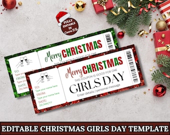 Christmas Girls Day Ticket | Printable Girls Day Coupon | Girls Day ...