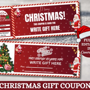 Christmas Coupon Template I Editable Canva Template, Printable ...