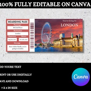 London, England Trip Surprise Gift Ticket - You're Going to LONDON ...