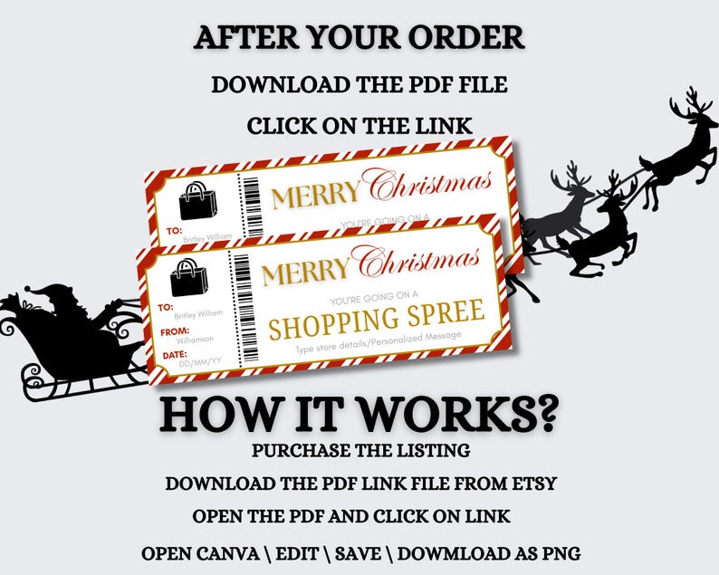 Christmas Shopping Spree Trip Ticket | Shopping Spree Gift Card ...