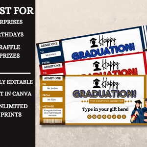 Printable Graduation Coupon. Graduation Gifts. Editable Coupons ...