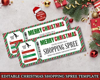 Christmas Shopping Spree Trip Ticket | Shopping Spree Gift Card ...