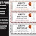 Basketball Game Ticket , Birthday Basketball Ticket , Printable ...