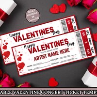 Editable Valentine's Day Ticket Templates: Printable Event Tickets ...