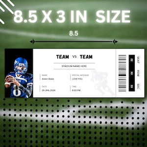 Editable Sports Ticket Template, DIY Sporting Ticket, Custom Sports ...