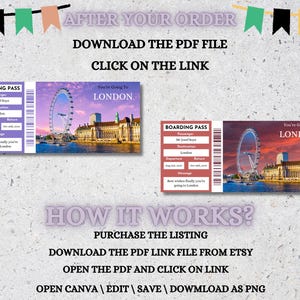 London, England Trip Surprise Gift Ticket - You're Going to LONDON ...