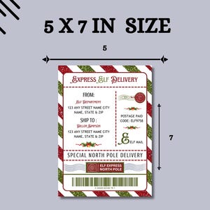 EDITABLE Custom Elf Shipping Postage Label Template | Personalized Elf ...